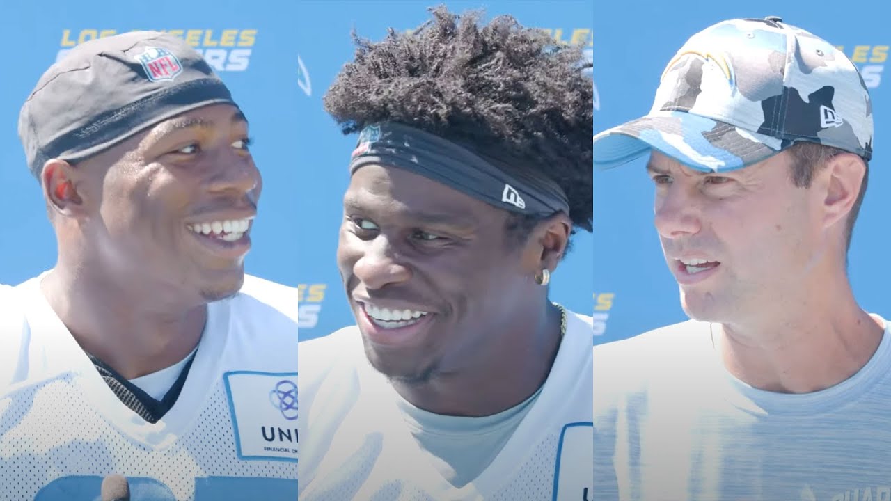 Brandon Staley, Joshua Kelley & Larry Rountree On Training Camp Day 13 ...