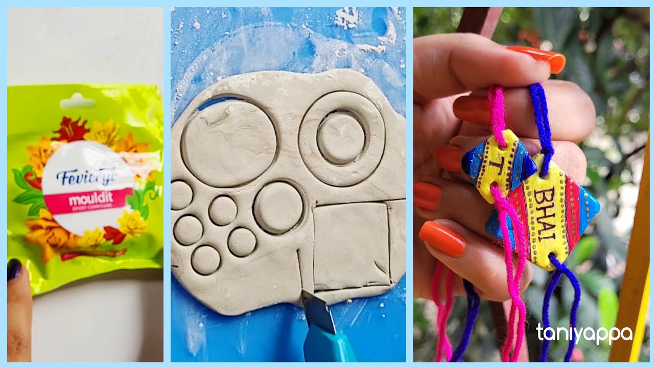 DIY RAKHI making ideas at home/how to make clay Rakhi at home/Beautiful ...