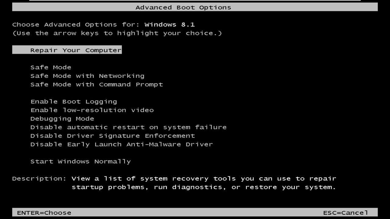 Every Windows Boot Manager menus and what does they do? - YouTube