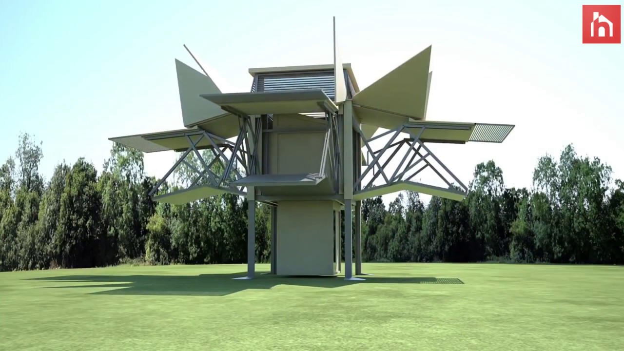 Houses unfold in 8 Minutes at the Push of a button - YouTube