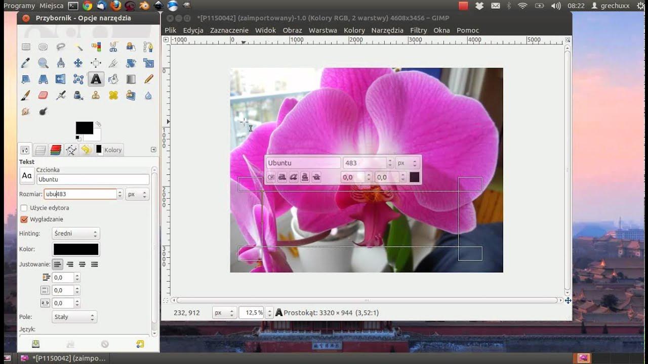 GIMP 2.8 Tutorial - Tekst i wyrównanie - YouTube