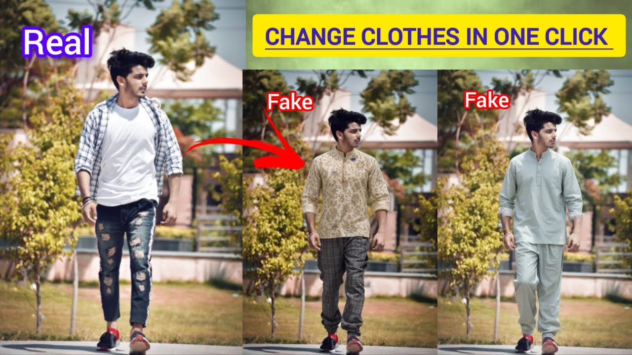 Dress Change Photo Editing 💥 How to Change Clothes in Photo with Ai ...