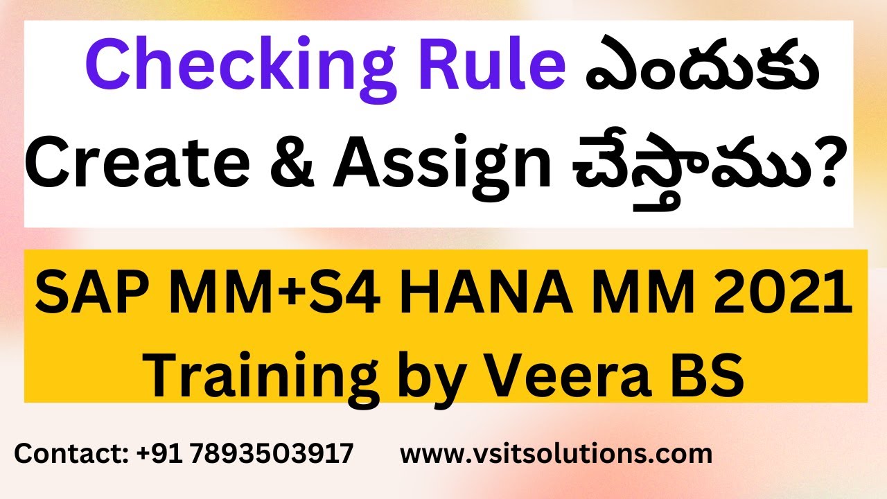 SAP MM S4 HANA Training | Create Define & Assign Checking Rule | SAP MM ...