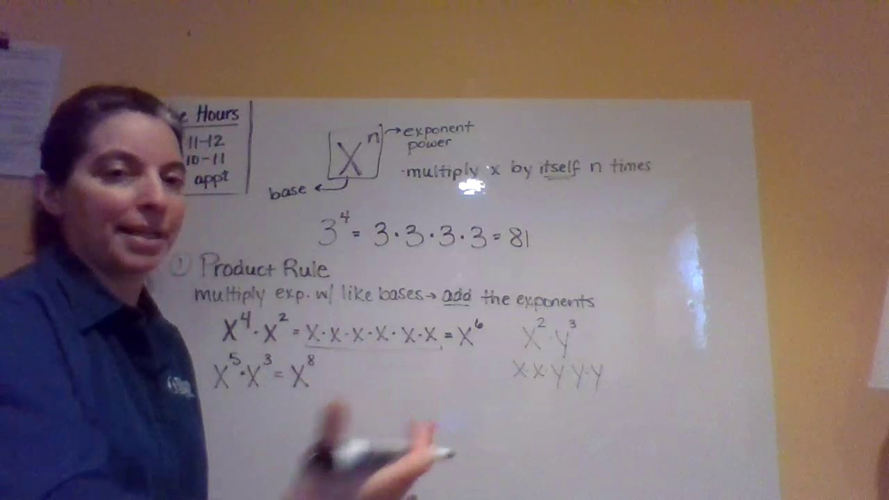 Math 95 - Chapter 7 - Video #1 (Exponent Rules) - YouTube