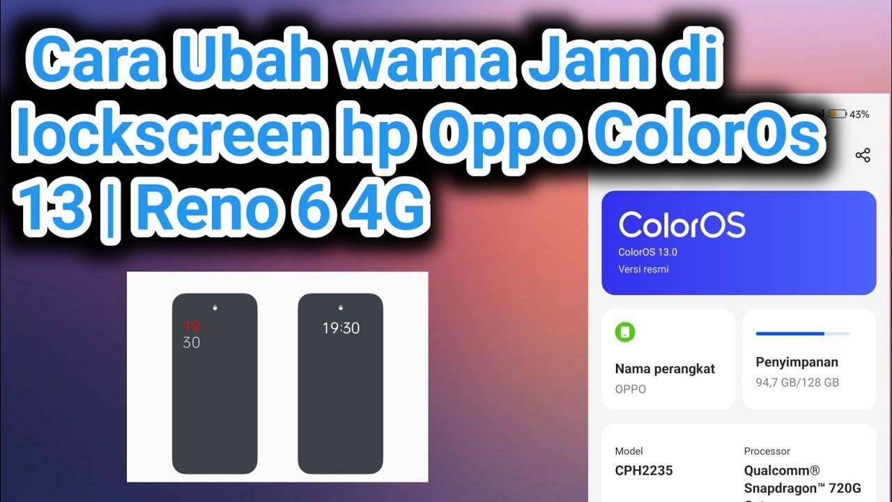 Cara Ubah warna Jam di lockscreen hp Oppo - YouTube