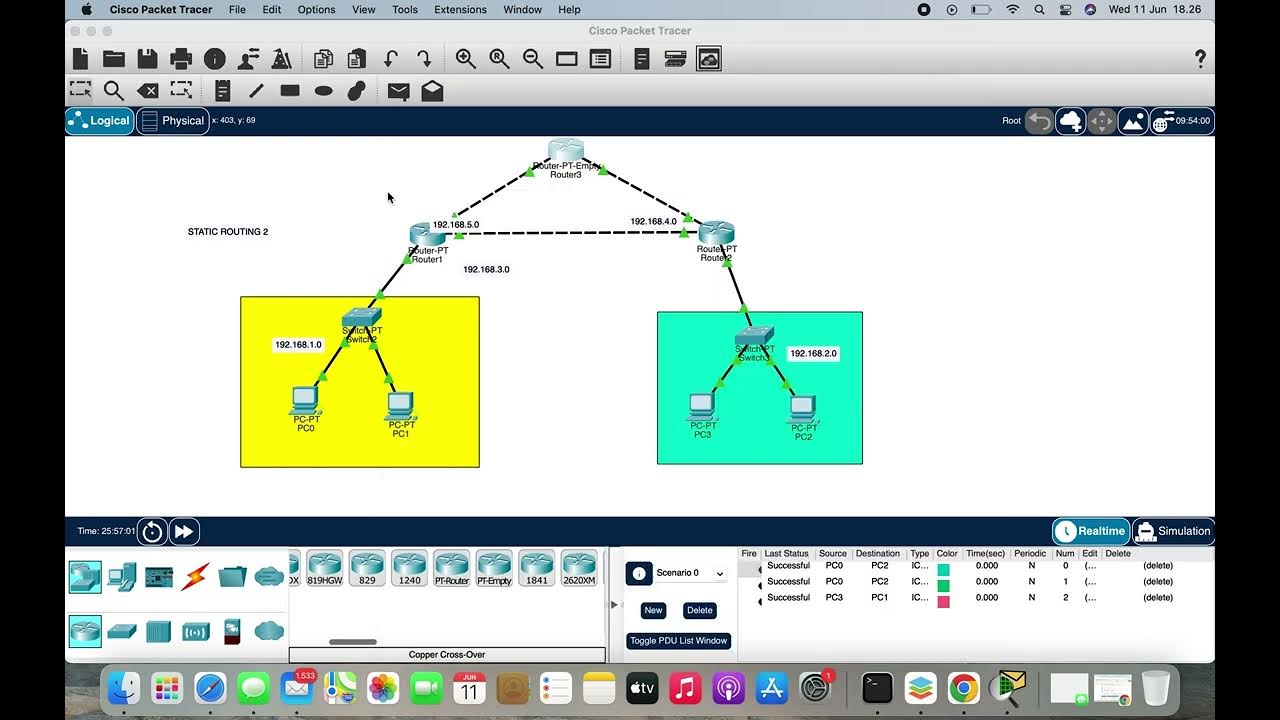 tugas besar jarkomdat static routing - YouTube