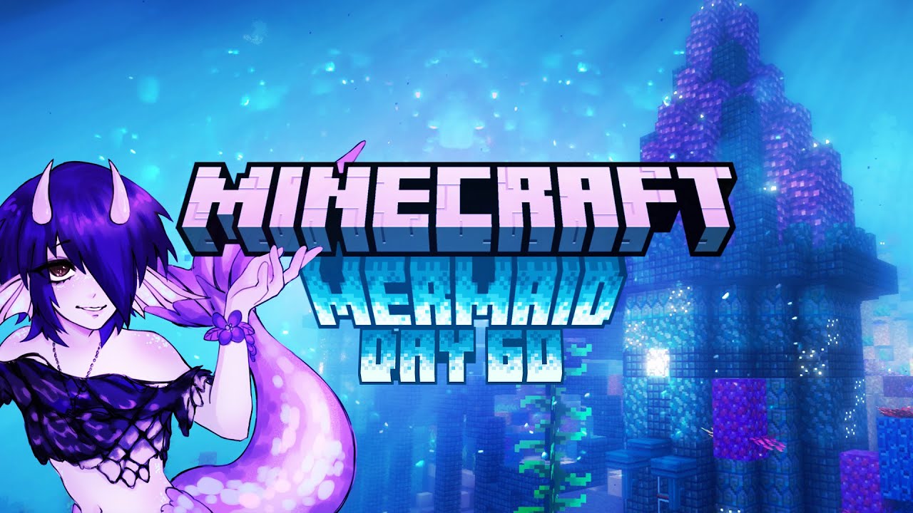 Building the Mermaid Castle 🐚 Minecraft Mermaid Let's Play - 60 Days ...