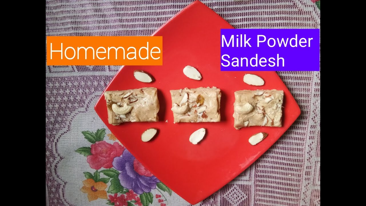 Homemade Sweet Milk powder Sandesh Recipe. - YouTube