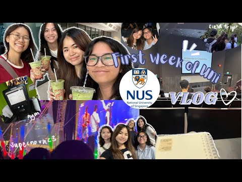 first week of uni vlog 🎀📚| NUS freshmen, lectures, events, gym & more!