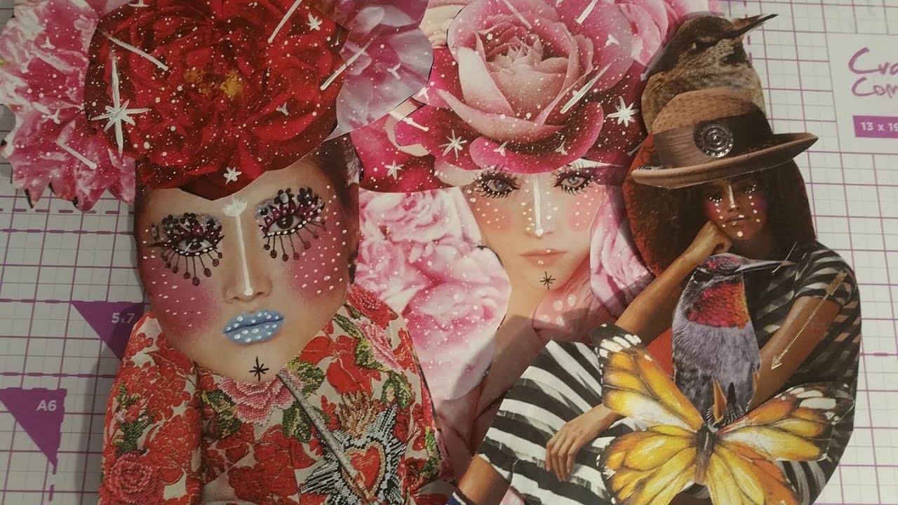 MIXED MEDIA HOW YOU CAN CREATE CRAZY COLLAGE GIRLS PT.3 - YouTube