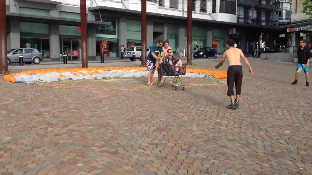 Funny paragliding take off - YouTube