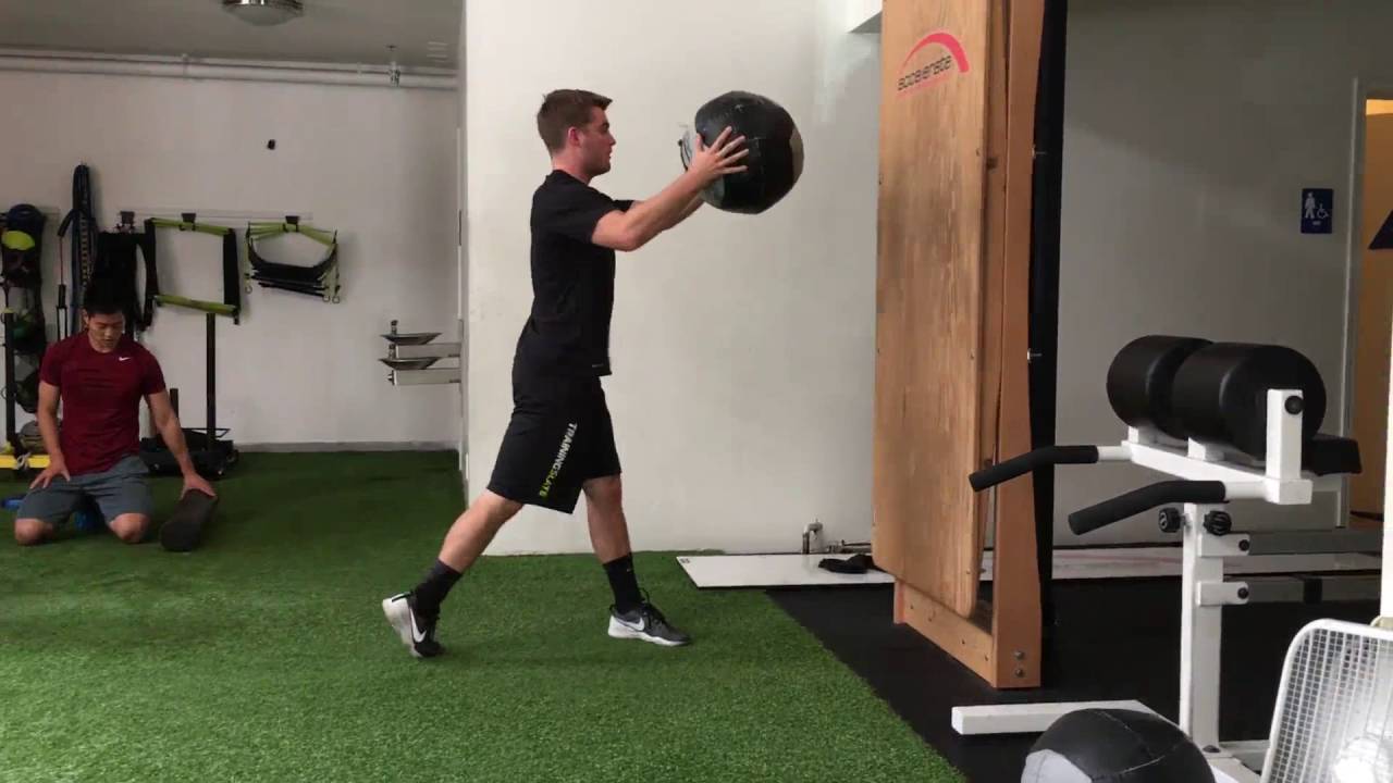 Parallel Stance Med Ball Side Low Throw at Wall - with Hinge and Pivot ...