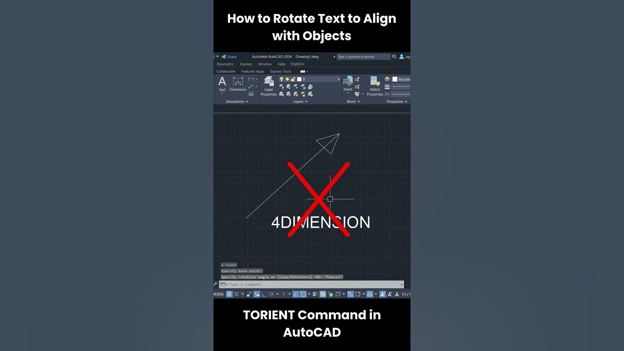 How To Rotate Text To Align With Objects Using Torient Command In