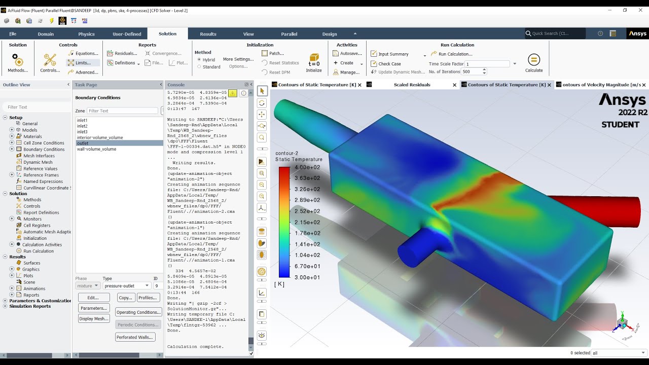 MIXING TEA SIMULATION ANSYS FLUENT, MIXING OF TWO FLUIDS AT DIFFERENT ...