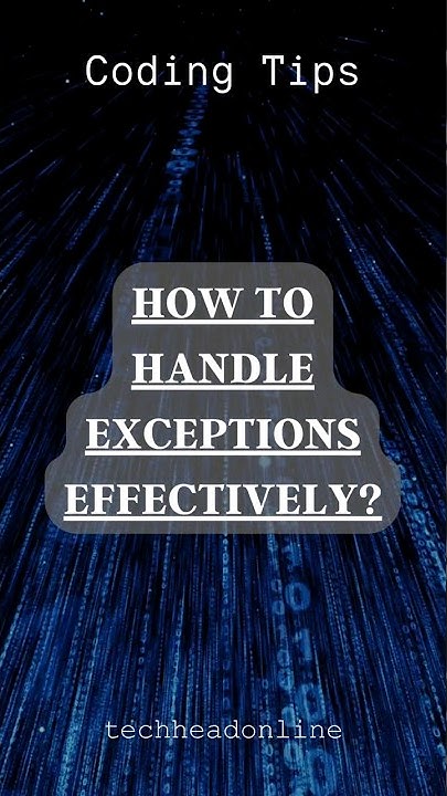 How should you handle exceptions? - YouTube