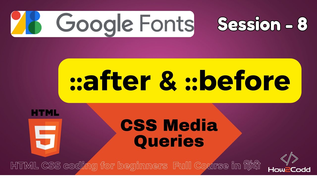 Pseudo Classes In Css Before After In Css Css Media Queries 