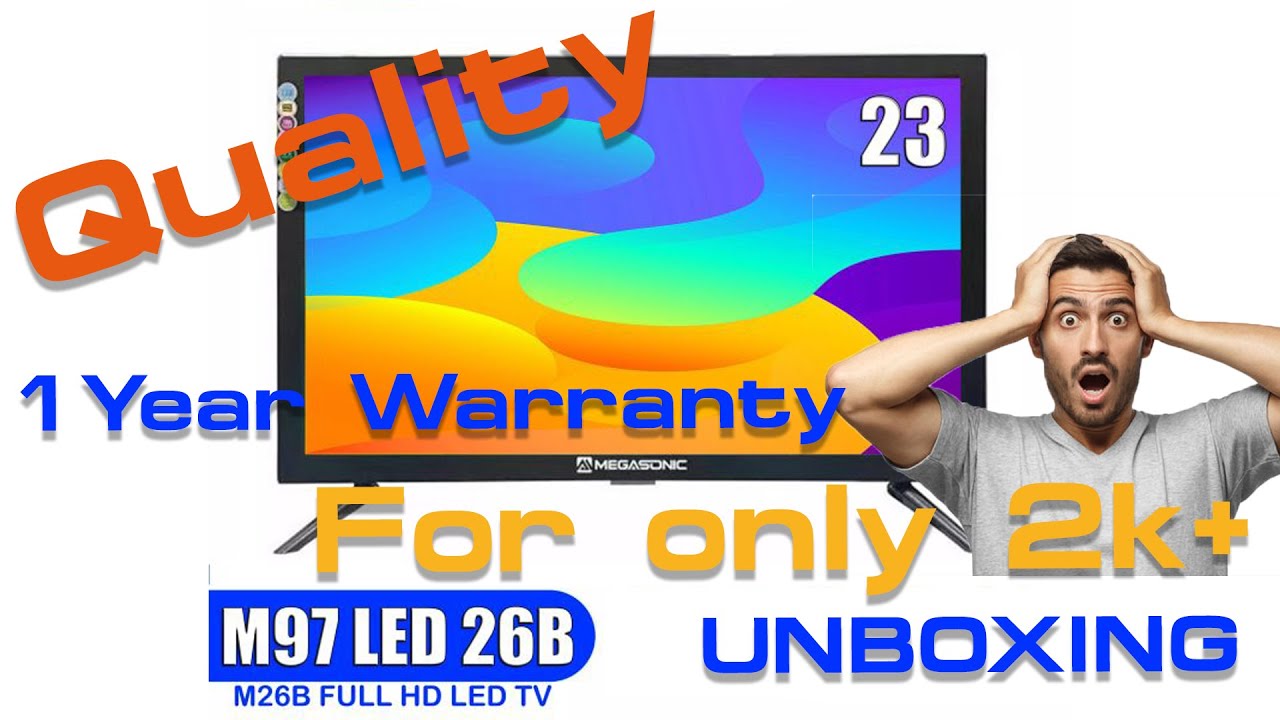UNBOXING 23 INCH MEGASONIC M97-LED26B LED TV (CHEAP WITH GOOD QUALITY ...