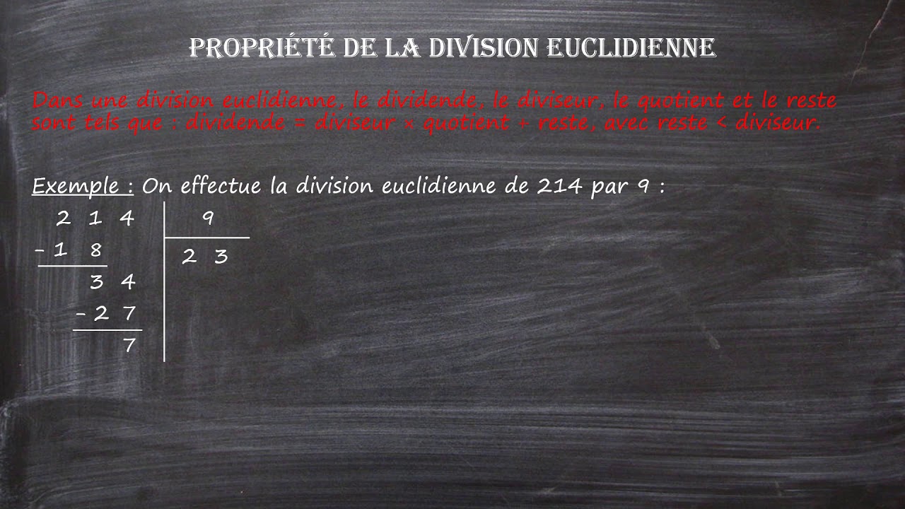Propriété de la division euclidienne - YouTube