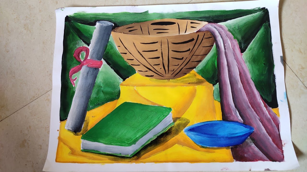 still life drawing of intermediate level - YouTube