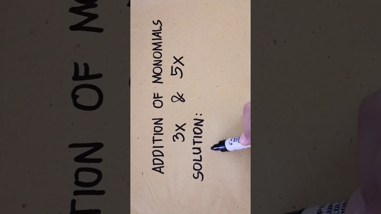 addition of monomials - YouTube