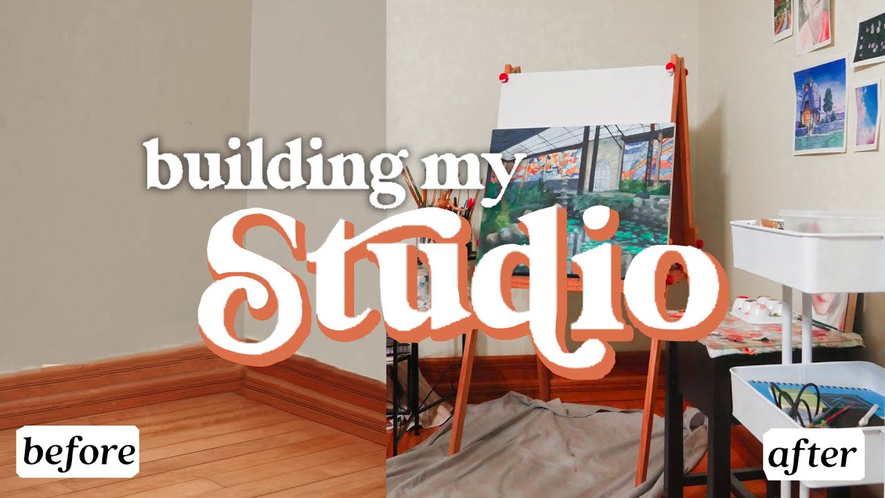Building my dream art studio for FREE in a tiny space | How to Build an ...
