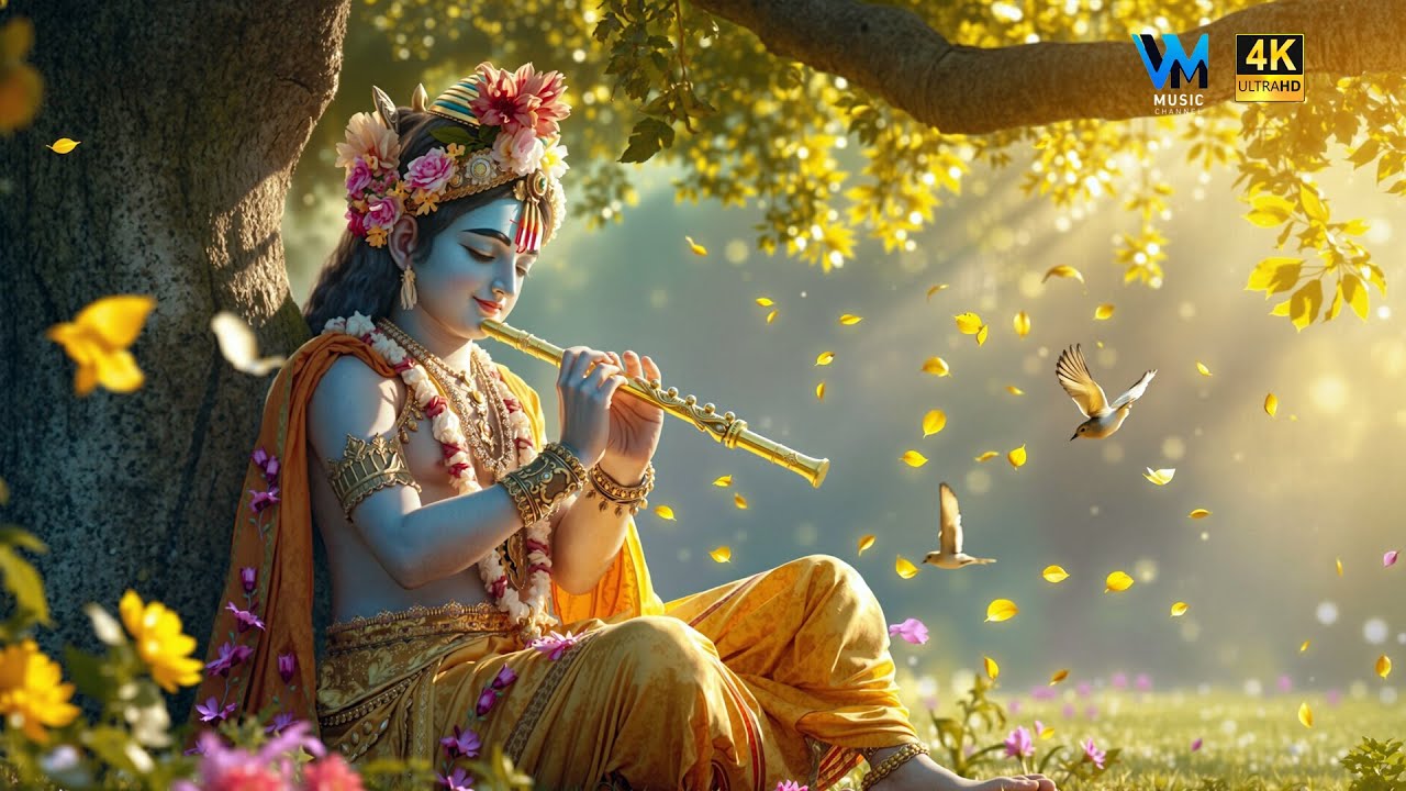 "Krishna's Divine Melody | Spiritual Flute Music in a Serene Landscape ...