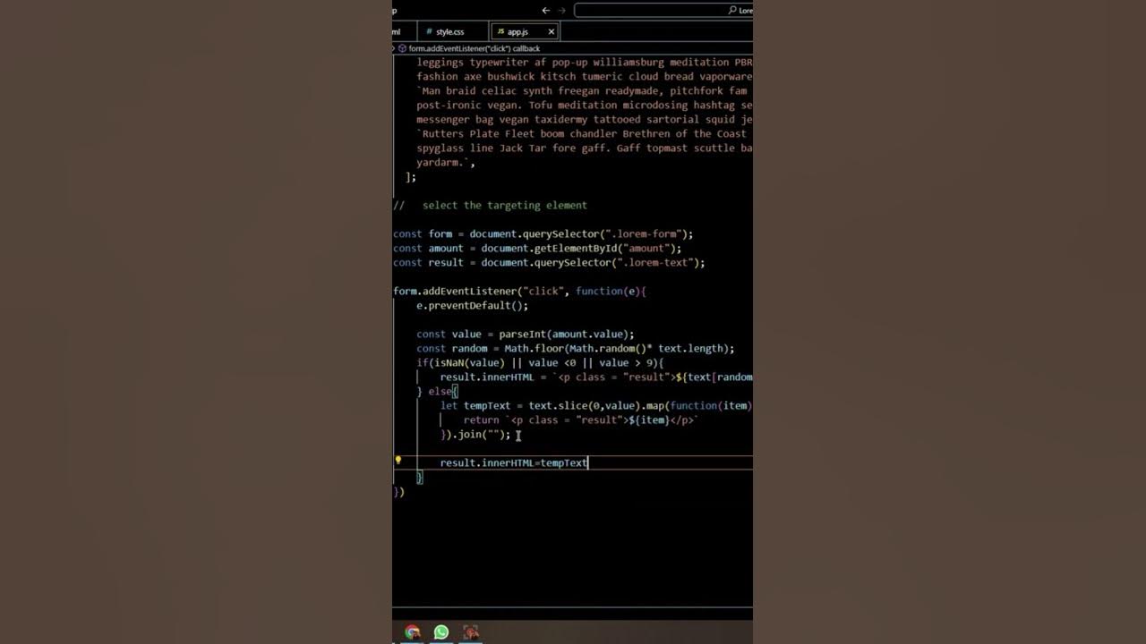 Lorem Ipsum Generator Using Htmlcss And Javascript Code Js Project