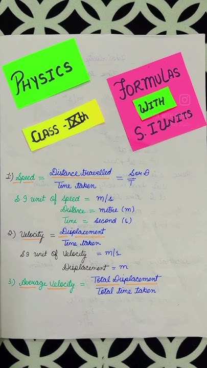Class 9th science physics important formulas for revision before the ...