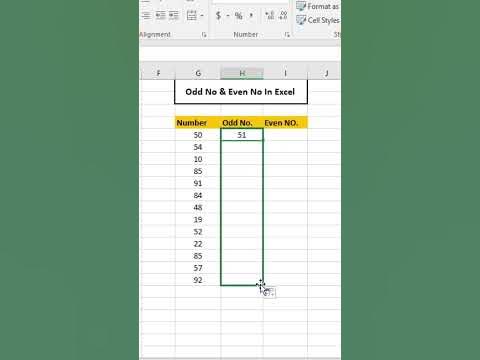 Odd and Even Formula in Excel || Odd and Even Number in Excel - YouTube