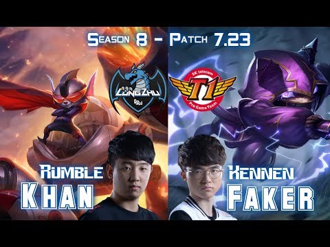 LZ Khan RUMBLE vs SKT T1 Faker KENNEN Top - Patch 7.23 KR Ranked - YouTube