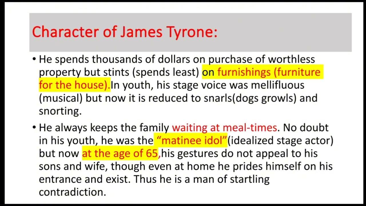 Character Analysis of the Play "Long Days Journey into Night by Eugene ...