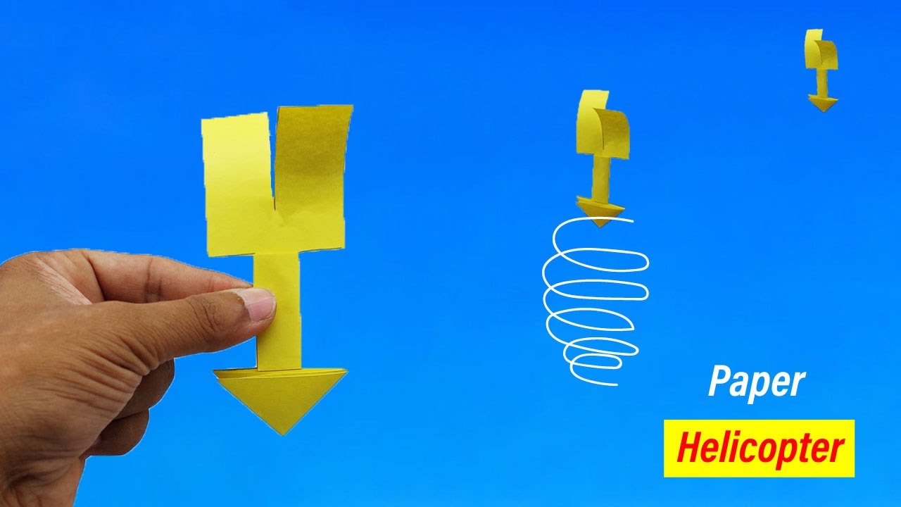 new paper helicopter flying, toy helicopter making, best paper flying ...