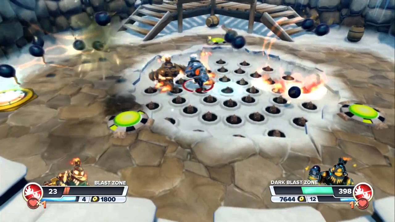SKYLANDERS SWAP FORCE BLAST ZONE VS DARK BLAST ZONE - YouTube