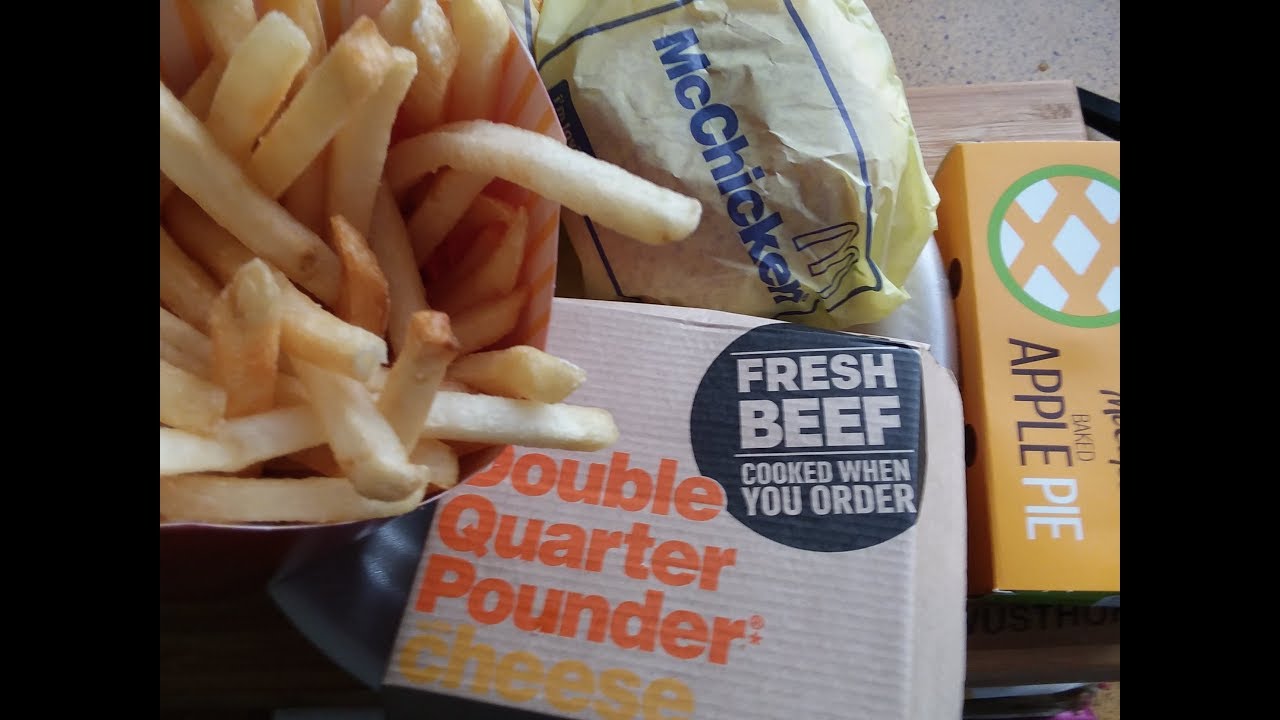 EATING ASMR (WHISPER)- MCDONALD'S - DOUBLE QP W/ CHEESE MEAL, 2 ...