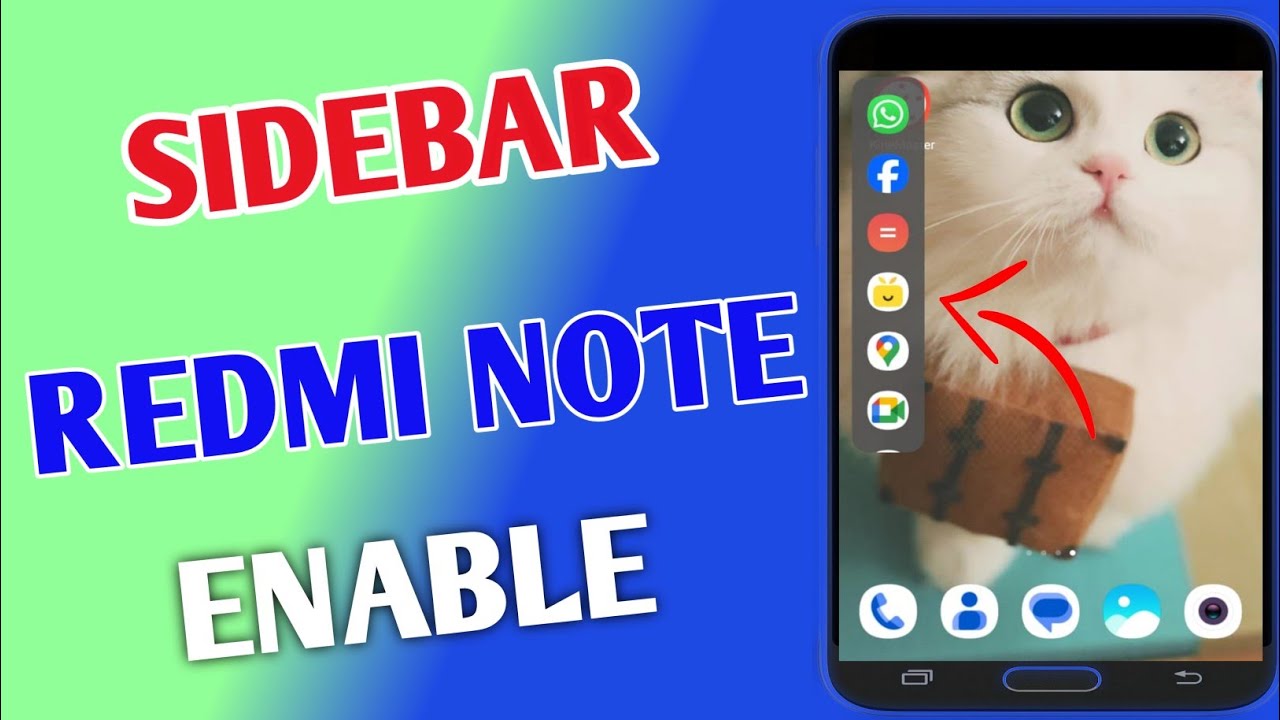 How To Enable Sidebar On Redmi Note // Redmi Note Enable Slidebar - YouTube