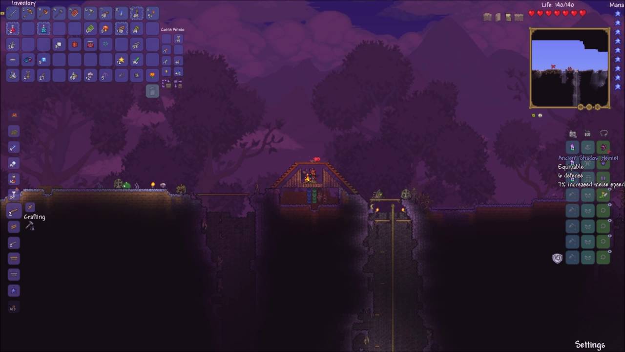 Terraria 1.3.1 Life Hack - Rotten Chunk Farm - YouTube
