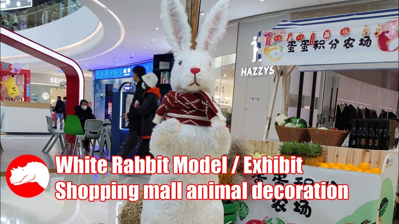Cartoon White Rabbit Model / Exhibit - Shopping Mall Animal Decoration ...