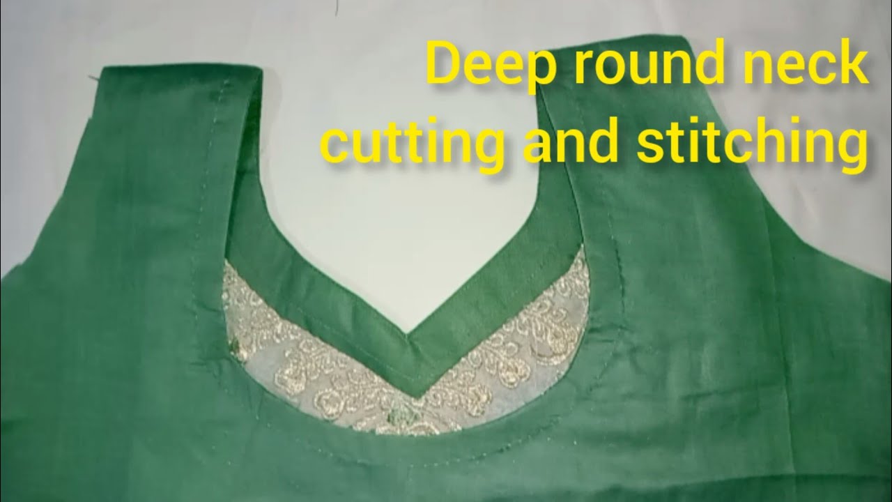 Deep round neck/back neck/cutting and stitching#deeproundneck# ...