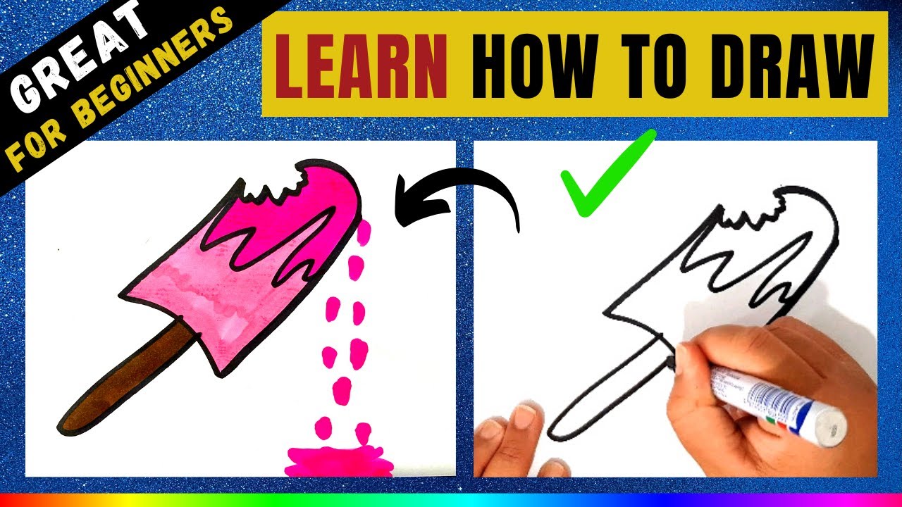 How To Draw a Popsicle (Ice Pop) | Popsicle drawing #popsicle #icecream ...