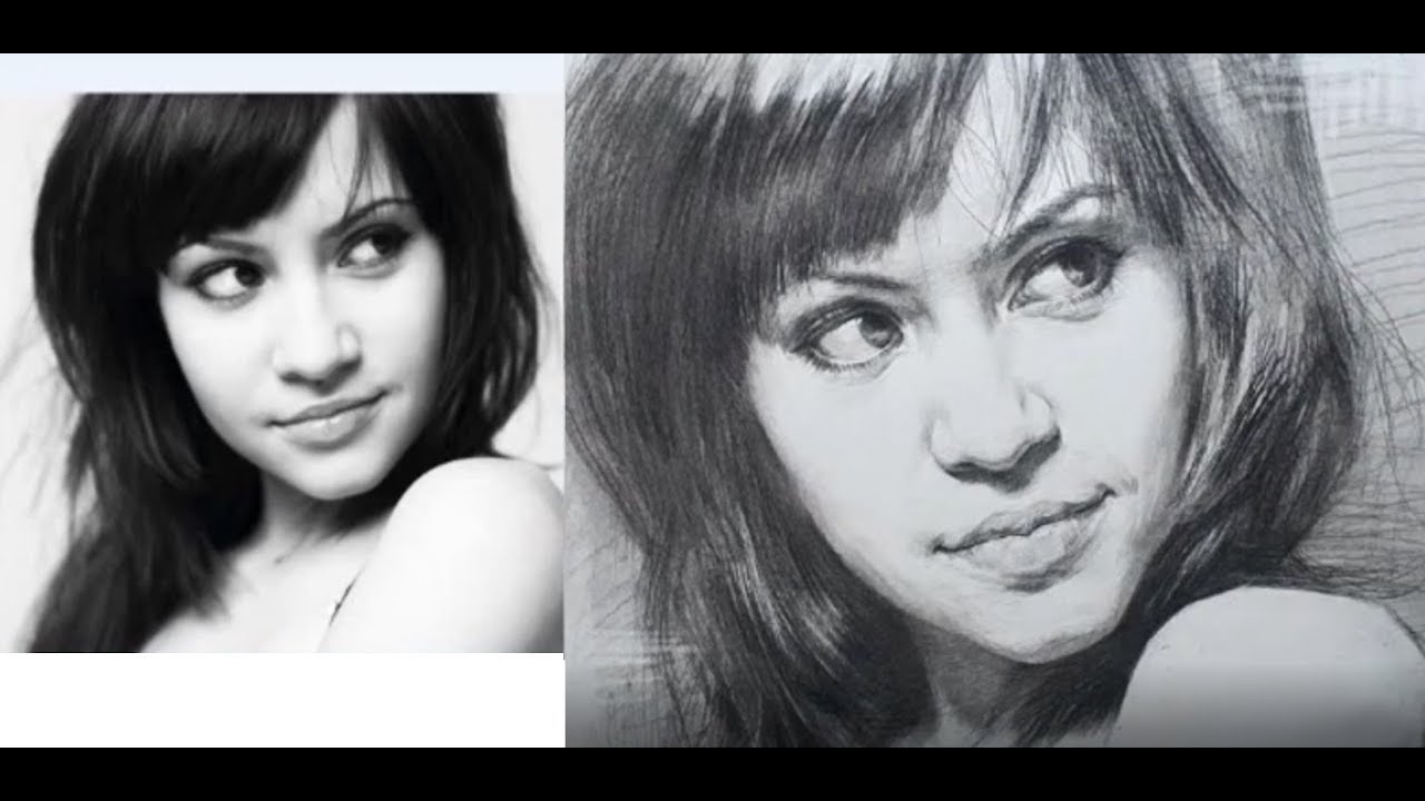 How to Draw Girl portrait in Pencil - YouTube