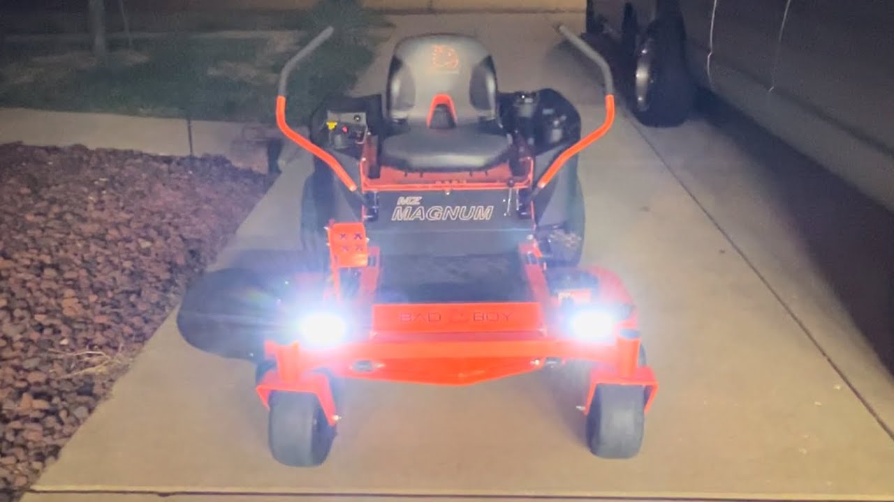 Adding LED lights to BadBoy mower - YouTube
