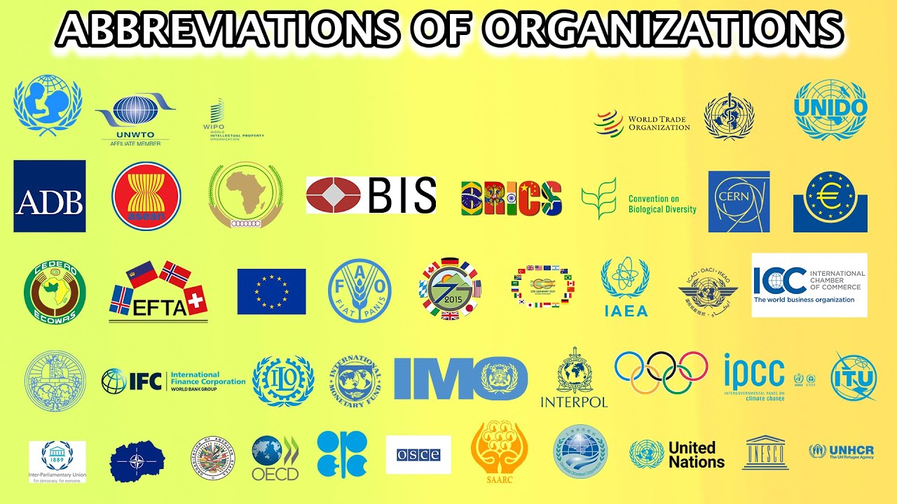ABBREVIATIONS OF ORGANIZATIONS in English language - YouTube