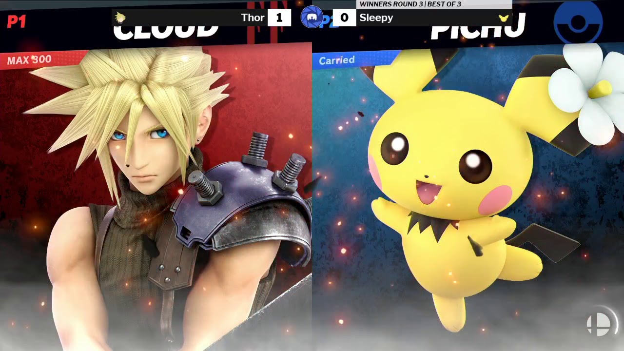 TSL 207 SSBU WR3 - Thor (Cloud) vs Sleepy (Pichu) - YouTube