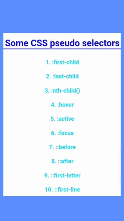 Some CSS Pseudo Selectors#OSDeveloper#Webdeveloper#Shorts - YouTube