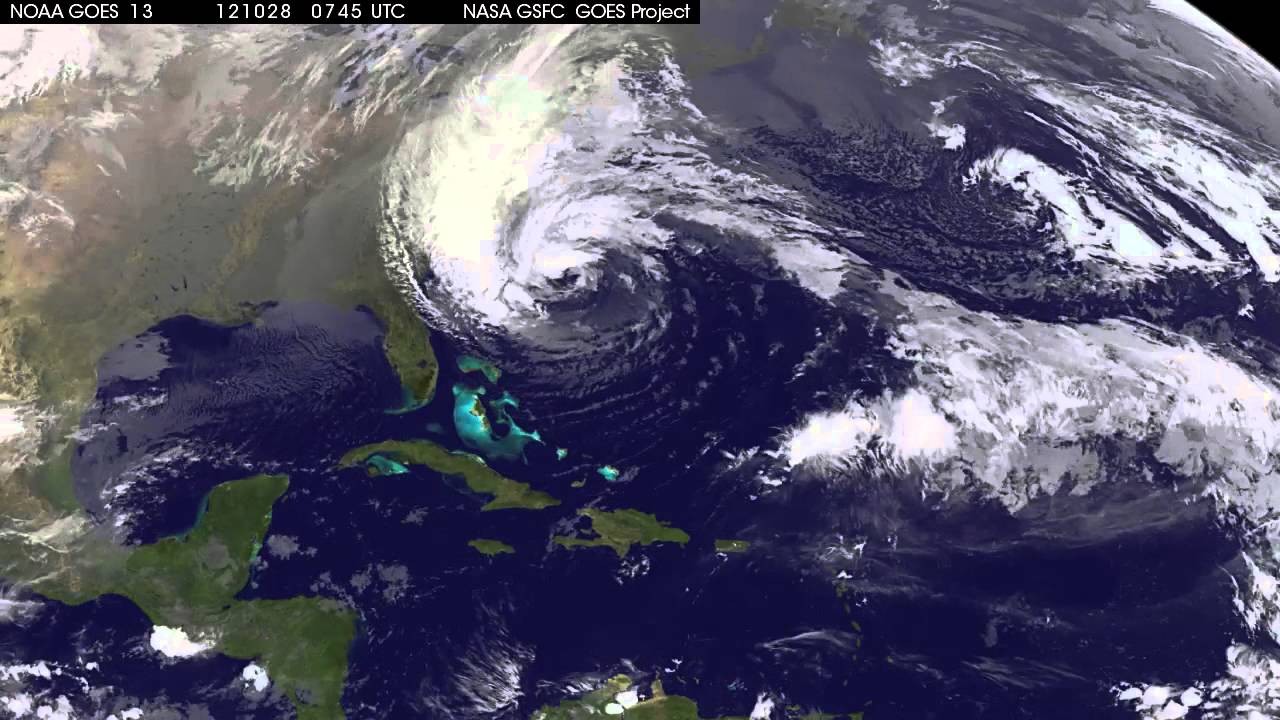 Sandy's Storm Track Spied by Satellite - YouTube