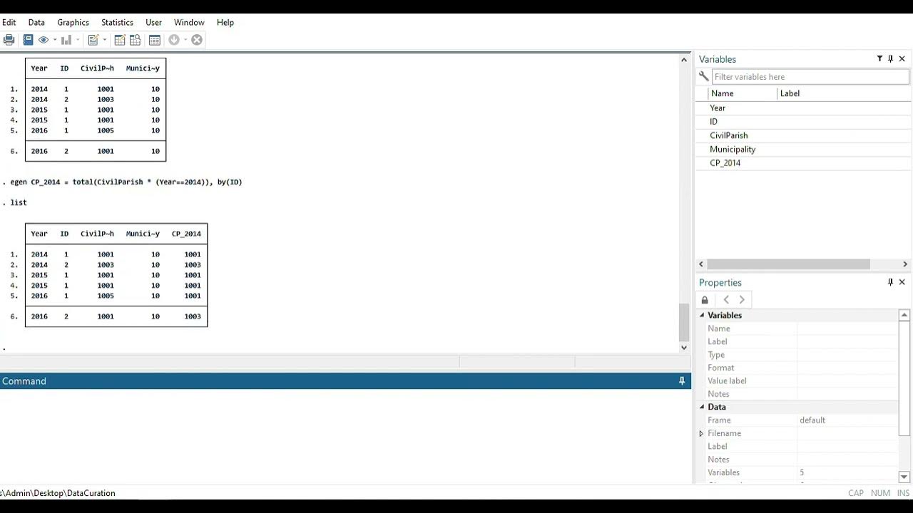 Stata Generate Variable With Information In A Different Year Youtube