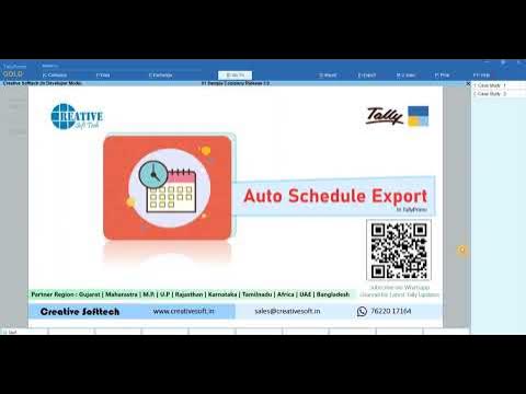 Auto Schedule Export from Tally Prime | Part I | Add-on | Creative Softtech - YouTube