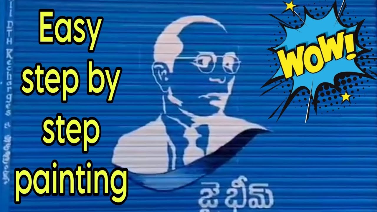 How to draw Ambedkar easy step by step | Ambedkar painting | Dr.B.R ...