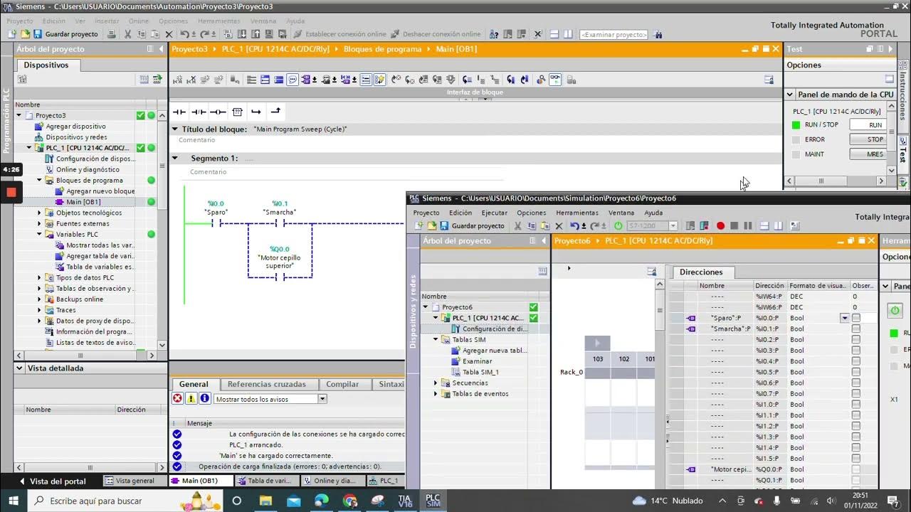 TIA PORTAL 22 Simular con PLC sim - YouTube