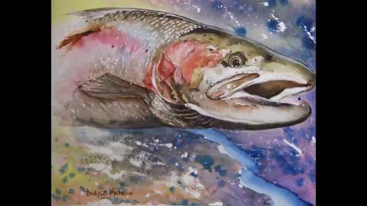 Fly fishing fine art by Diane Michelin, watercolor painter - YouTube